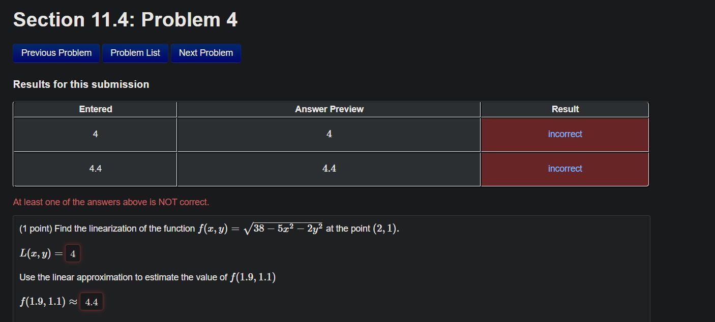 Solved Section 114 Problem 4 Previous Problem Problem List 8448