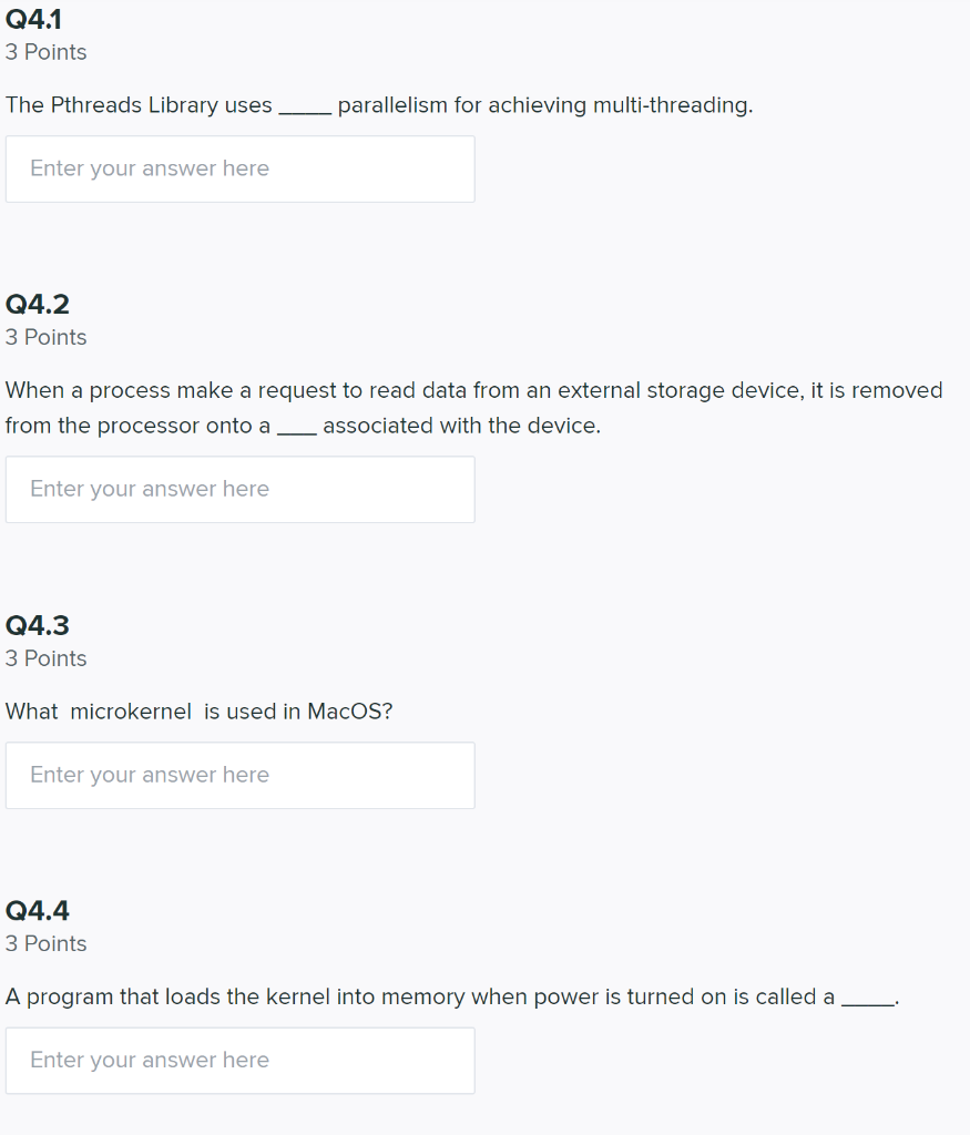 Solved Q4.1 3 Points The Pthreads Library uses parallelism | Chegg.com