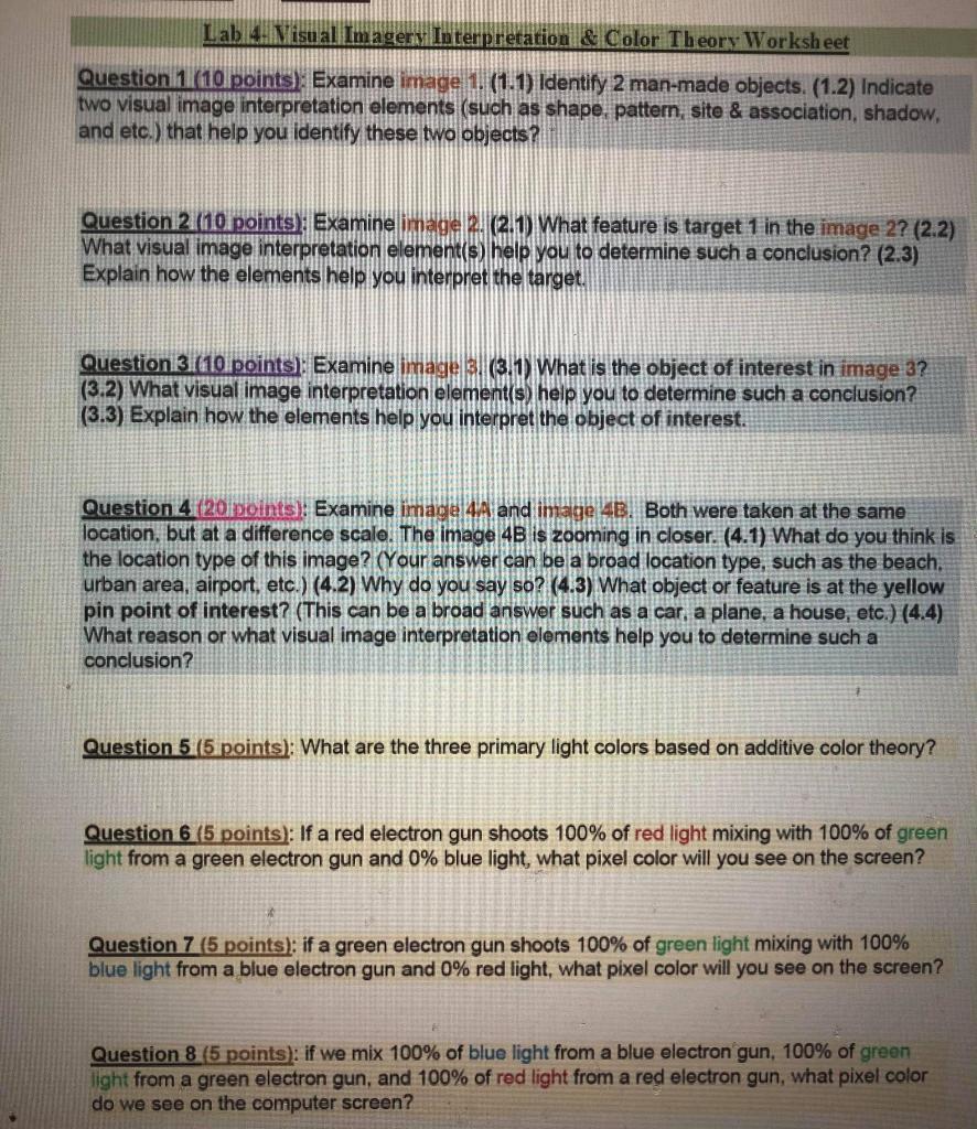 Solved Labi. Nisual Imagery Interpretation & Color Theory | Chegg.com