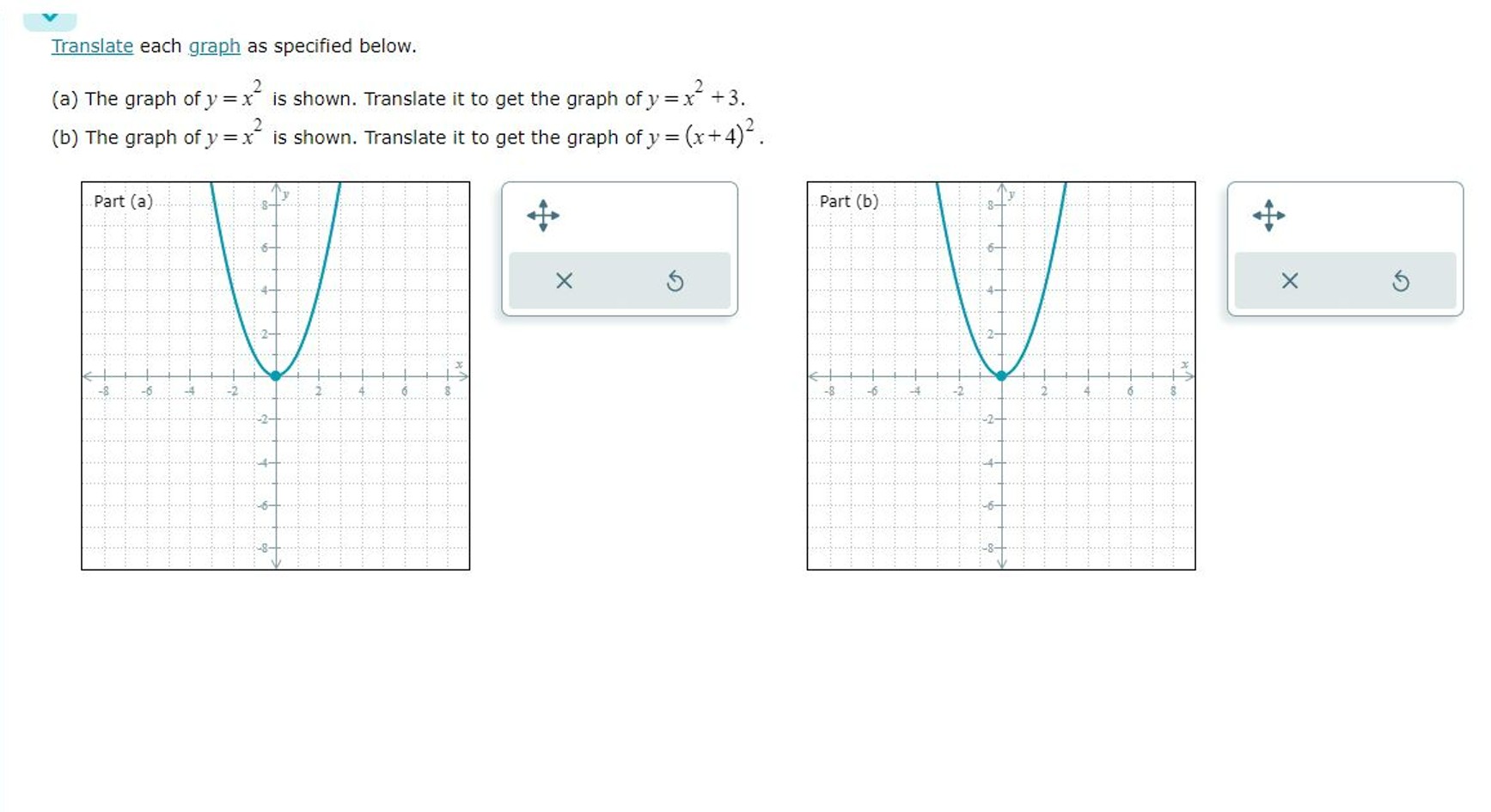 Solved Translate each graph as specified below.(a) ﻿The | Chegg.com