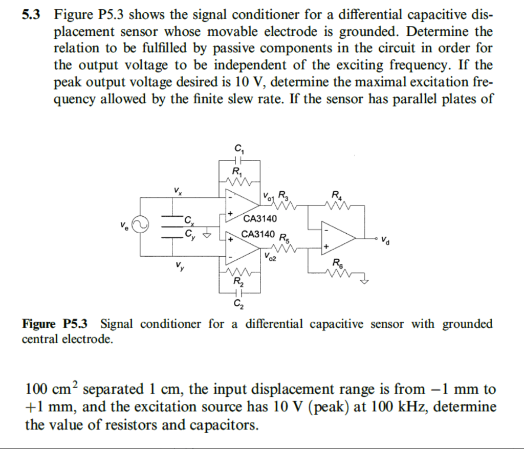 Solved 5.3 Figure P5.3 shows the signal conditioner for a | Chegg.com