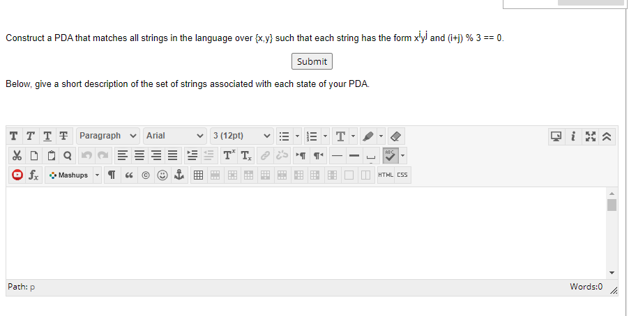 Solved Construct a PDA that matches all strings in the | Chegg.com