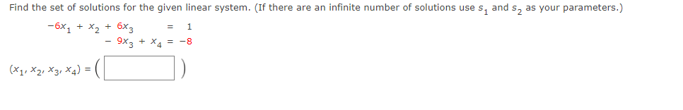 Solved Find the set of solutions for the given linear | Chegg.com