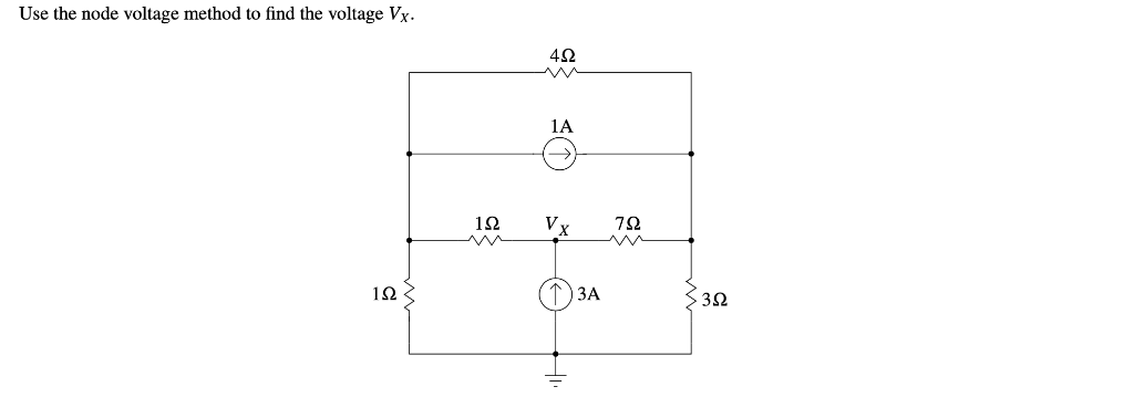 Solved Use the node voltage method to find Vx | Chegg.com