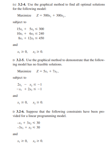 Solved D.1 3.2-4. Use the graphical method to find all | Chegg.com