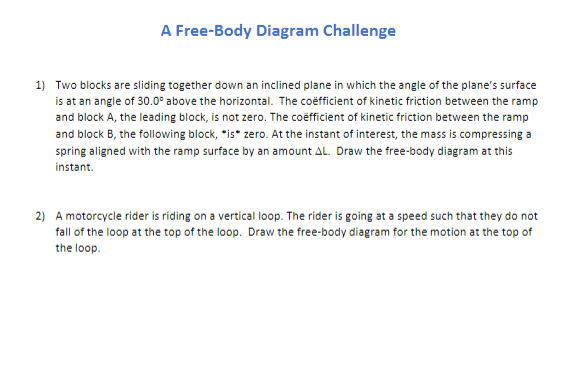 Solved A Free-Body Diagram Challenge 1) Two blocks are | Chegg.com