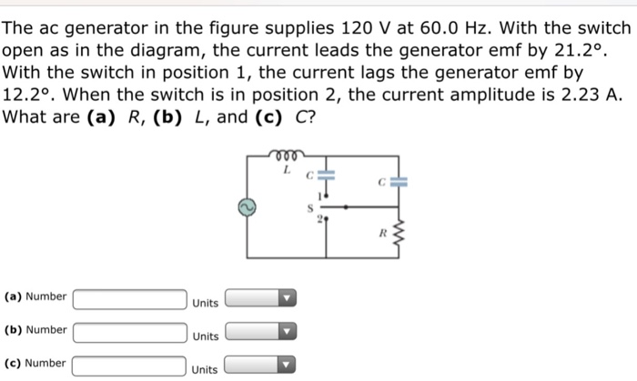 Solved The ac generator in the figure supplies 120 V at 60.0 | Chegg.com