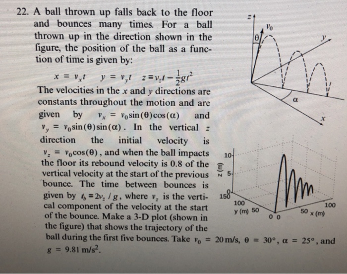 Solved 22. A ball thrown up falls back to the floor and | Chegg.com