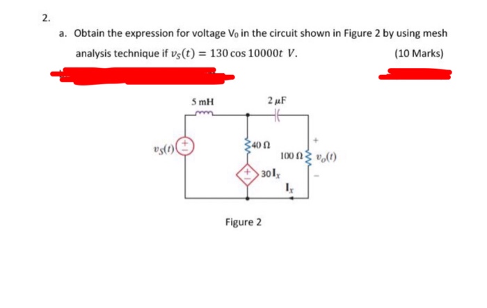 Solved Obtain the expression for voltage V_0 in the circuit | Chegg.com