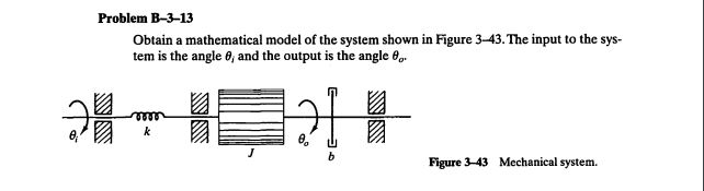 Solved Problem B-3-13 Obtain a mathematical model of the | Chegg.com
