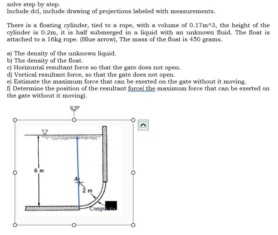 Solved solve step by step.Include dcl, ﻿include drawing of | Chegg.com