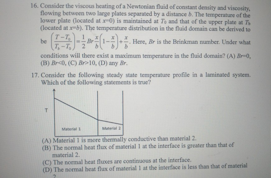 Solved eating of a Newtonian fluid of constant density and | Chegg.com