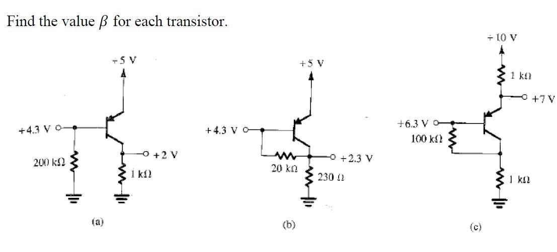 Solved Find the value β for each transistor. (a) (b) | Chegg.com