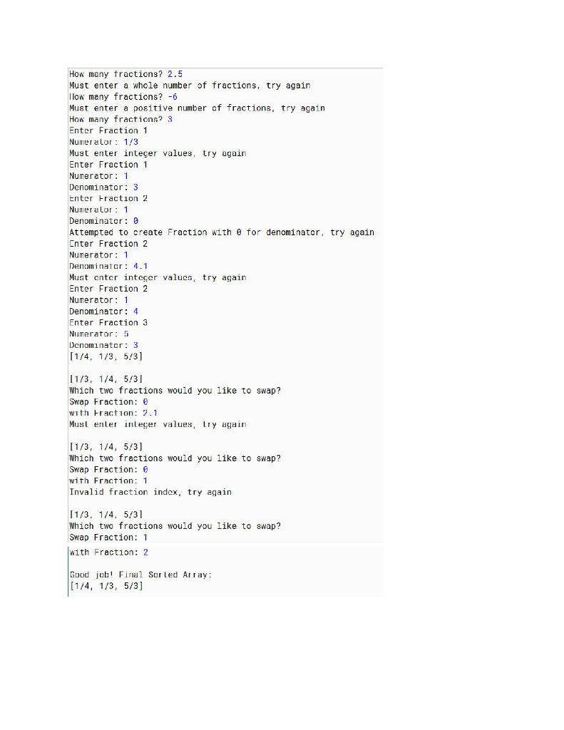 Solved Writing Method with Java public class Fraction { | Chegg.com