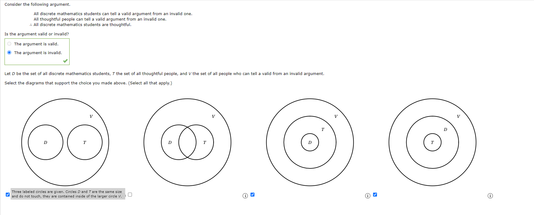 Solved Consider The Following Argument All Discrete Chegg