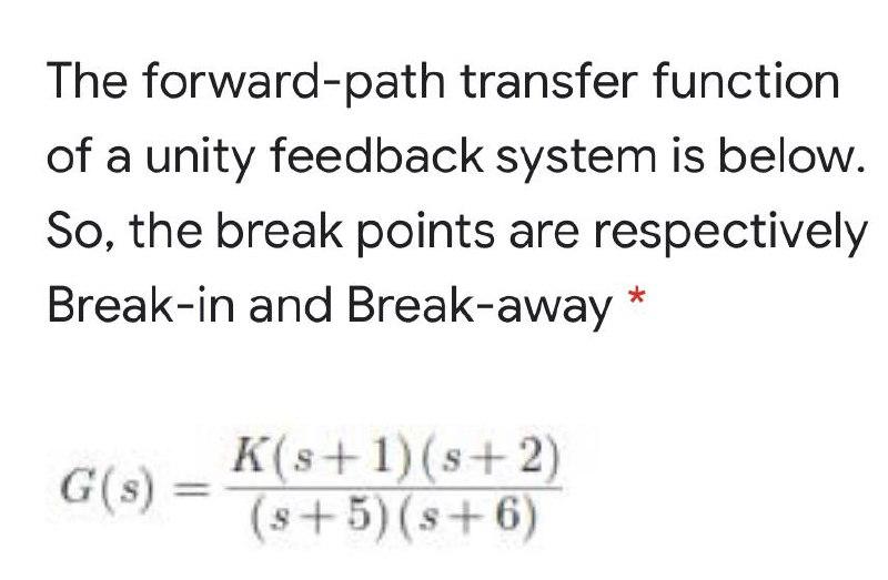 Solved The forward-path transfer function of a unity | Chegg.com