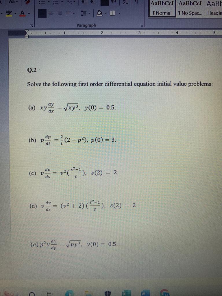 Solved I just want you to solve first order differential | Chegg.com
