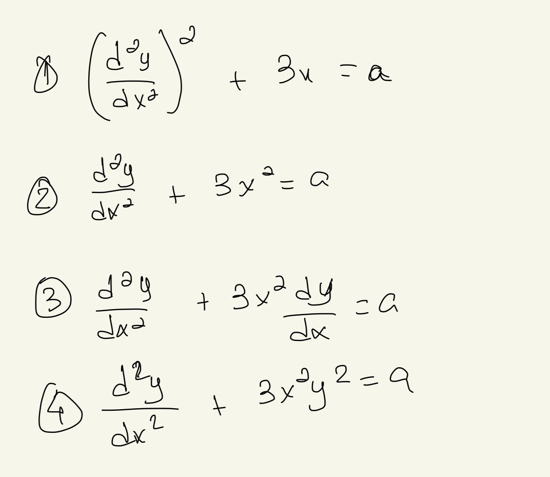 Solved Are these linear or non linear differential | Chegg.com