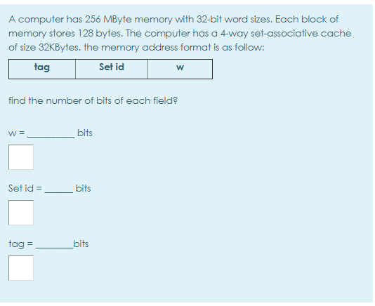 Solved A computer has 256 MByte memory with 32-bit word | Chegg.com