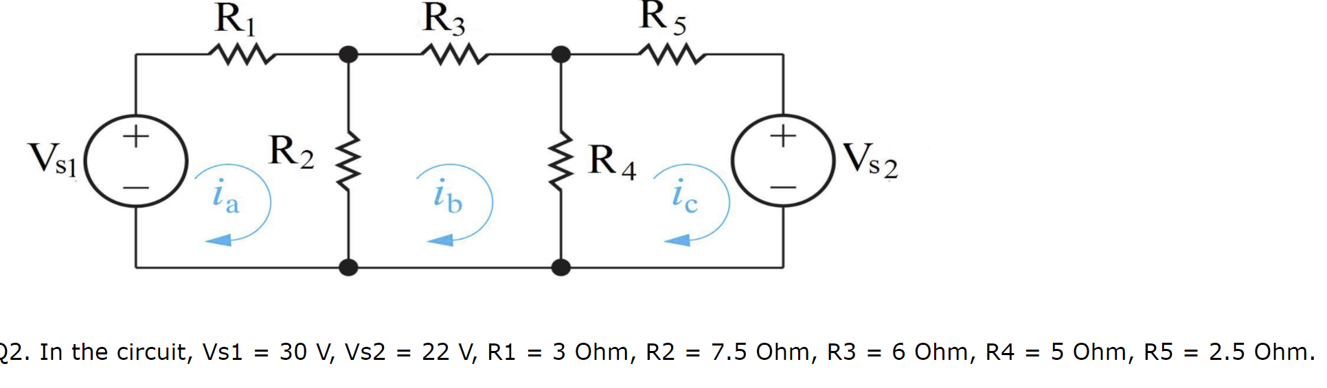 Solved Assume that the mesh currents are defined as ia, ib | Chegg.com