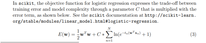 In scikit, the objective function for logistic | Chegg.com