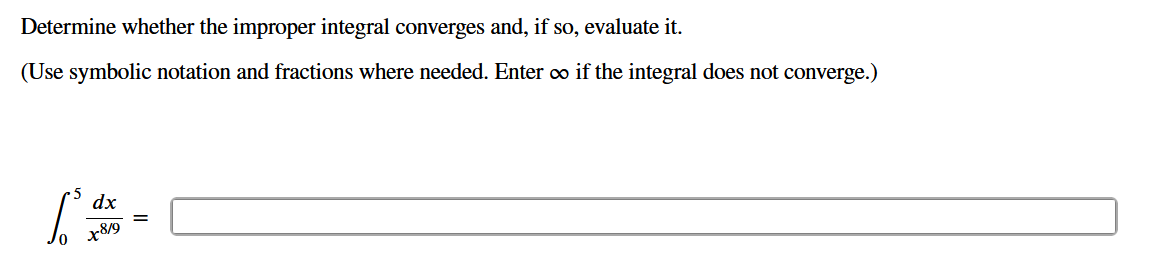 Solved Determine whether the improper integral converges | Chegg.com