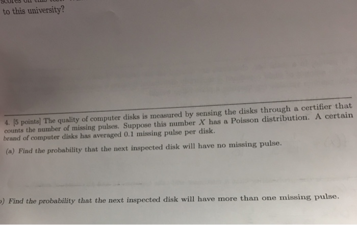 Solved The quality of computer disks is measured by sensing | Chegg.com