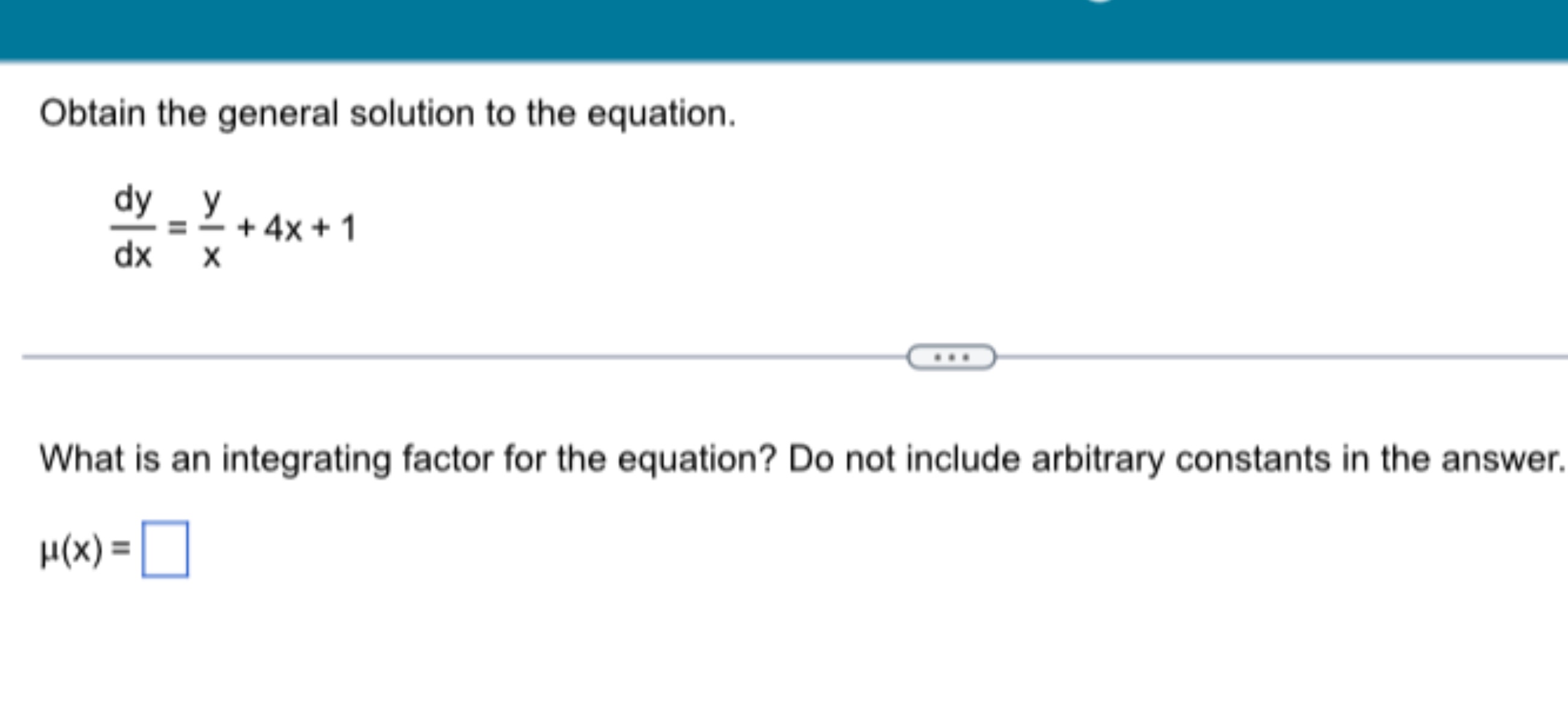 Solved Obtain the general solution to the | Chegg.com
