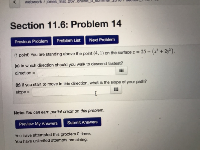 Solved Section 11.6: Problem 10 Previous Problem Problem | Chegg.com