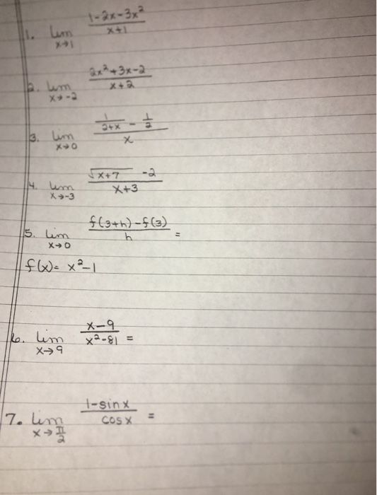 Solved lim x rightarrow 1 1 -2x - 3x^2/x + 1 lim x | Chegg.com