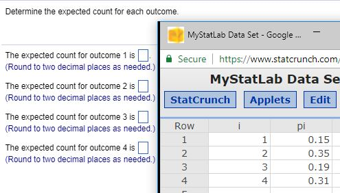 Solved Determine the expected count for each outcome. | Chegg.com