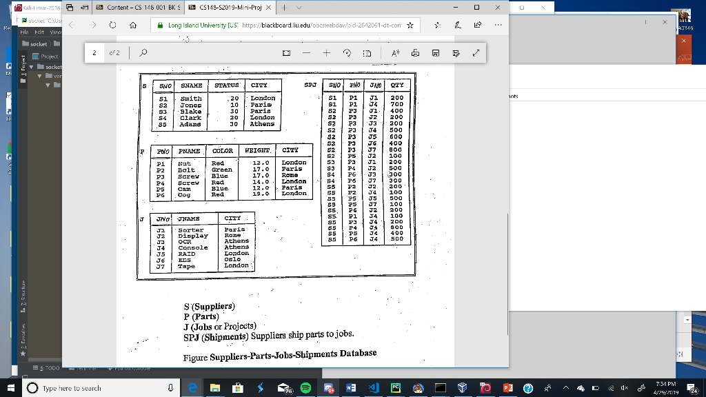 (I)(50 Points) First using Oracle SQL* Plus, create | Chegg.com