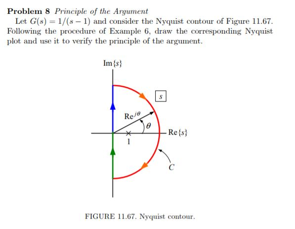 Solved Problem 8 Principle of the Argument Let G(s) = | Chegg.com