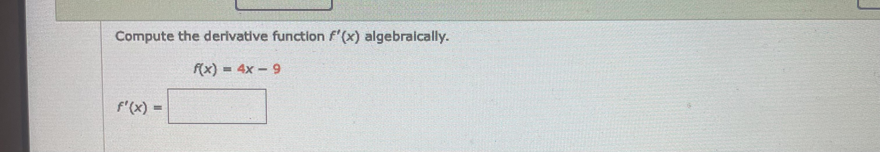Solved Compute the derivative function f'(x) | Chegg.com