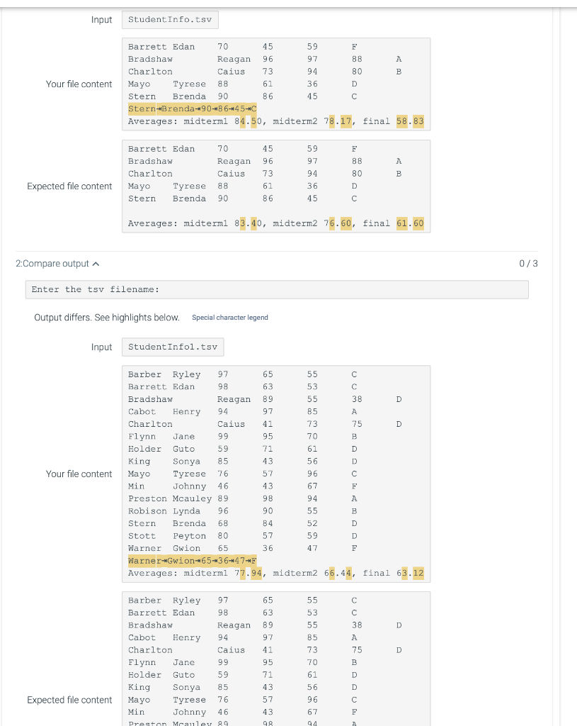 Solved The code provided reads the student information from | Chegg.com