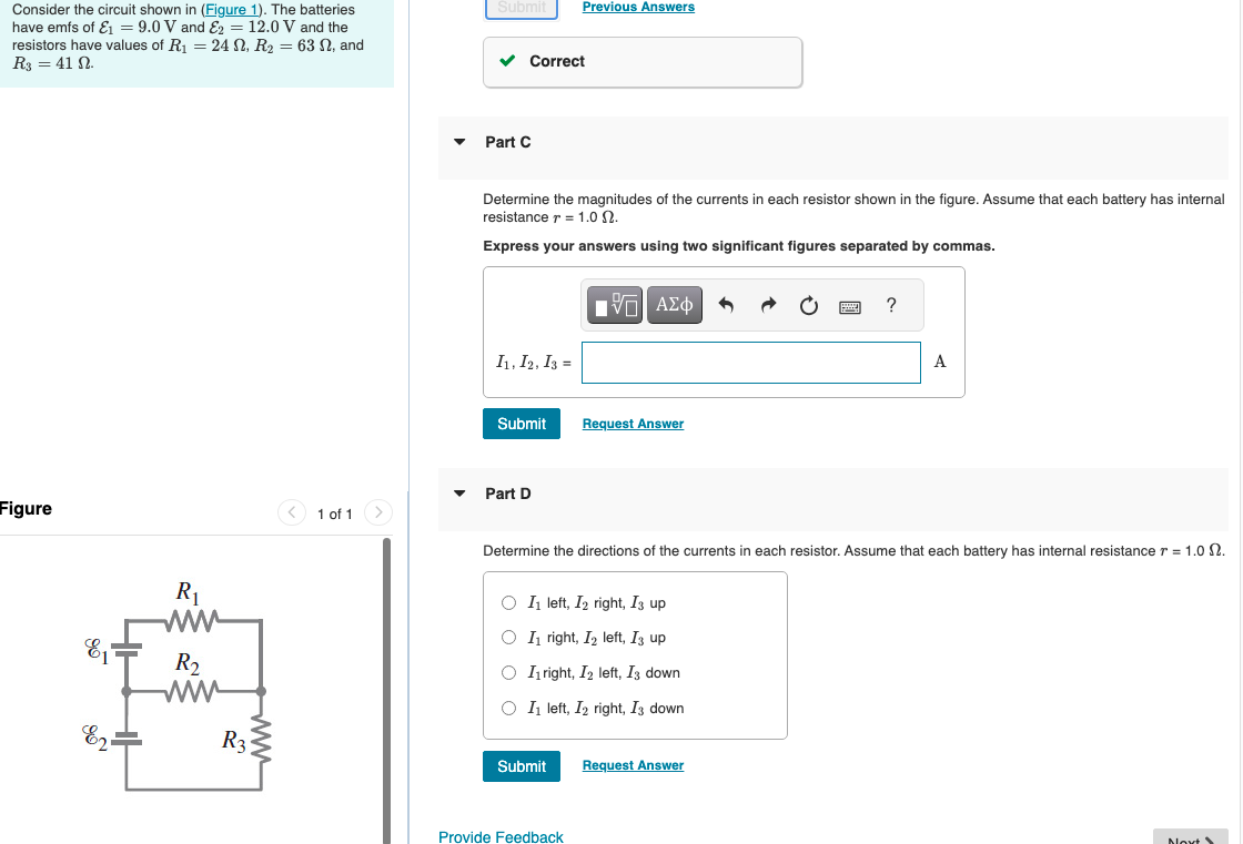 Solved Consider the circuit shown in The batteries have emfs | Chegg.com