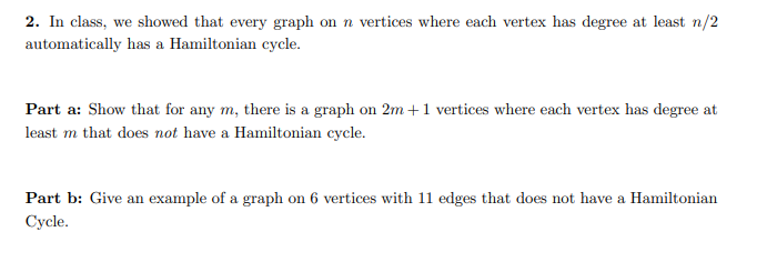Solved 2. In class, we showed that every graph on n vertices | Chegg.com