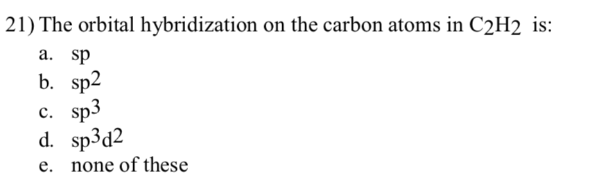 C2h2 Hybridization
