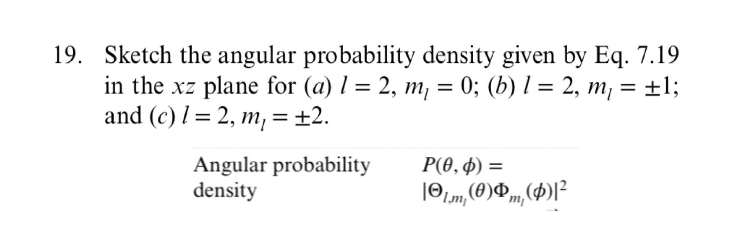 9. Sketch the angular probability density given by | Chegg.com