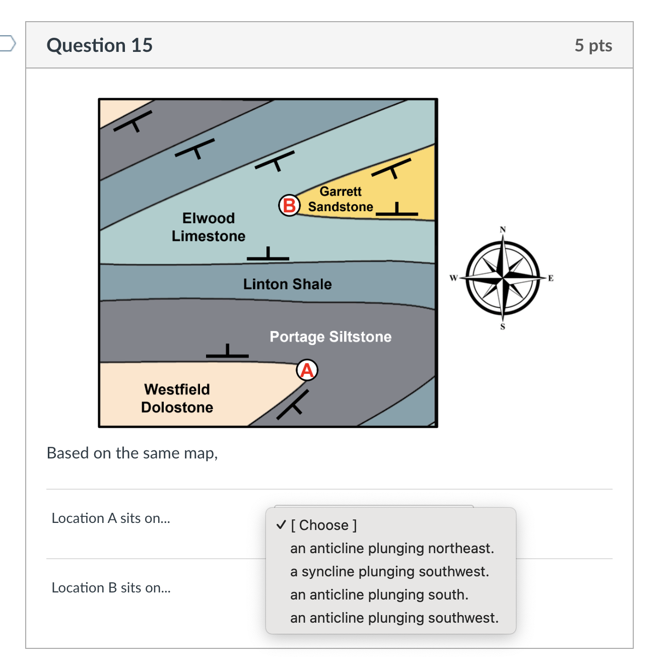 Solved Based on this geologic map, place the rock units in | Chegg.com