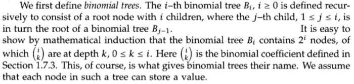 Solved Problem 5.25. Prove that the binomial tree Bi defined | Chegg.com