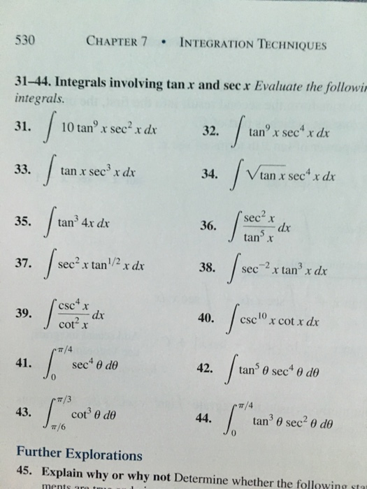 Solved Integrals involving tan x and see x Evaluate the | Chegg.com