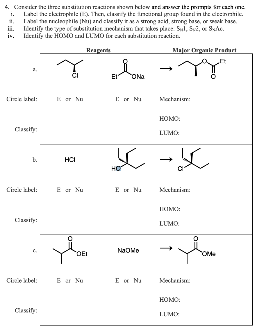Solved Consider the three substitution reactions shown below | Chegg.com