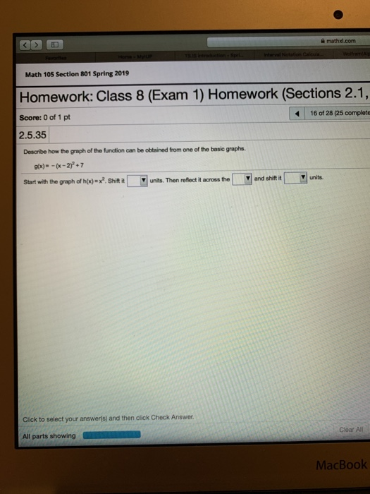 Solved mathdl.com Math 105 Section 801 Spring 2019 Homework: | Chegg.com