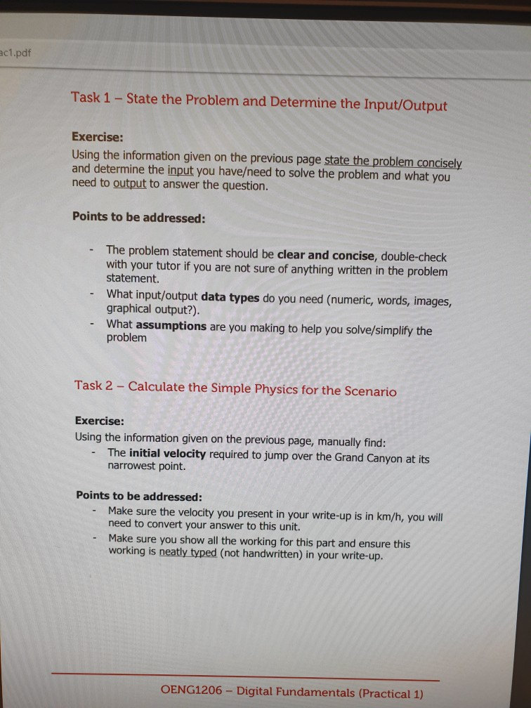 -1.pdf Task 1 - State the Problem and Determine the | Chegg.com