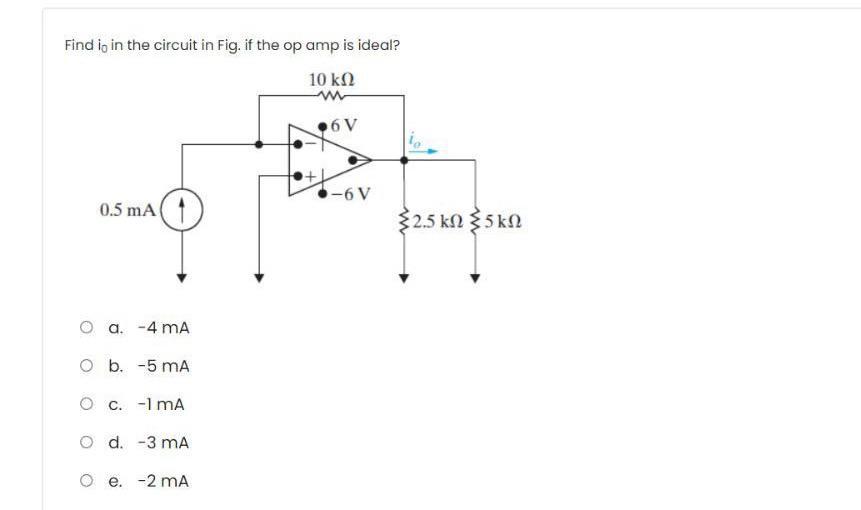 Solved Find io in the circuit in Fig. if the op amp is | Chegg.com