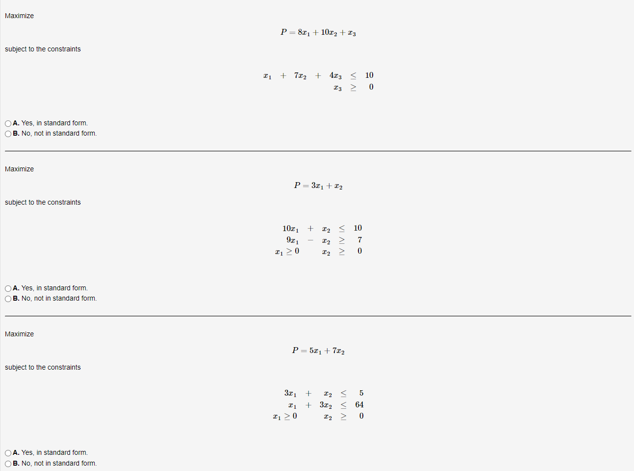 Solved (1 point) For each system, determine if it is in | Chegg.com