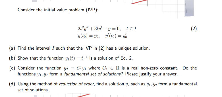 Solved Consider the initial value problem (IVP): | Chegg.com