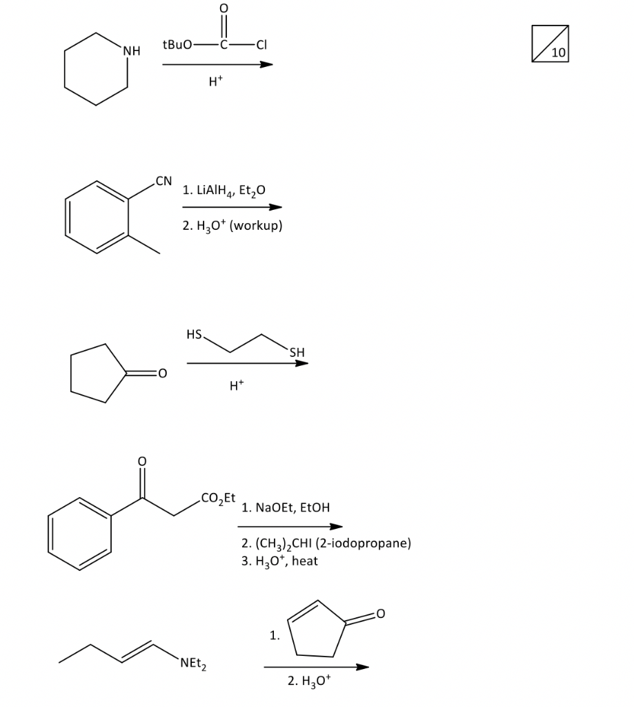 Solved NH Bu0— C— CL 1. LiAlH4, Et20 2. H20+ (workup) _CO2Et | Chegg.com