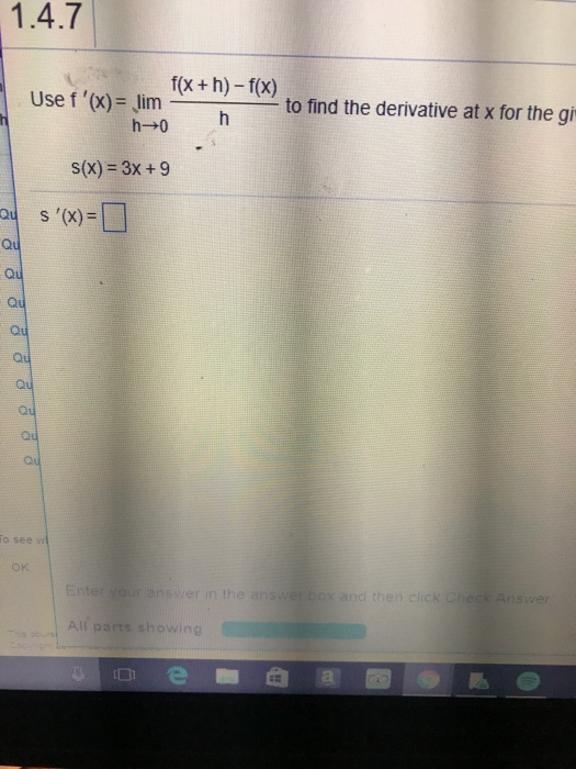 Solved f(x h)-f) By determining f ,(x) = lim h-+0 nd '()for | Chegg.com
